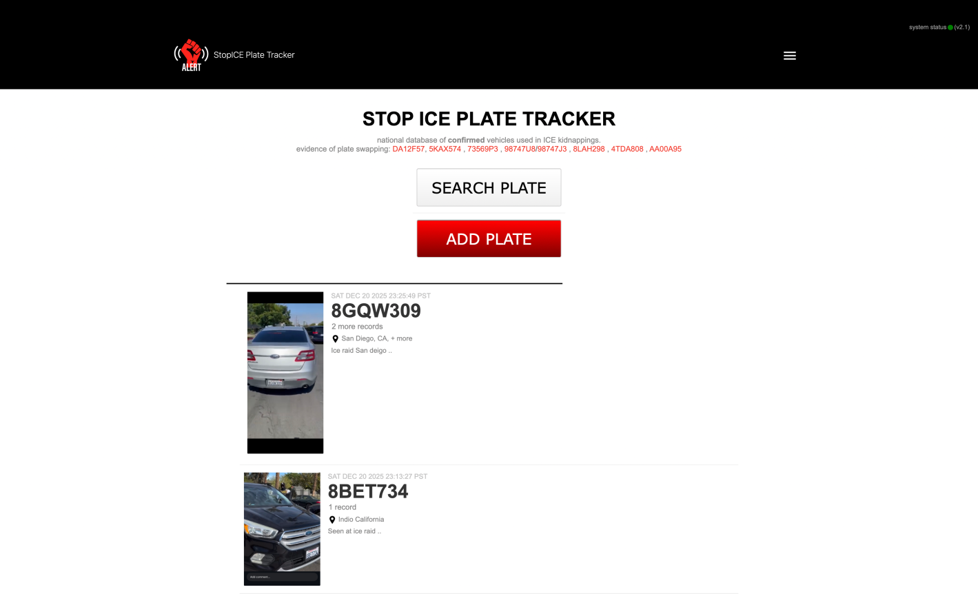 The First National Website Dedicated To Documenting ICE License Plates ...