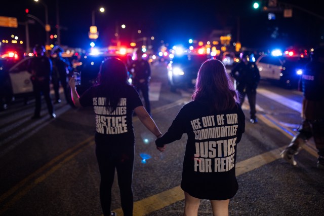 Protestors Rally in Pershing Square Against ICE and the Donroe Doctrine ...