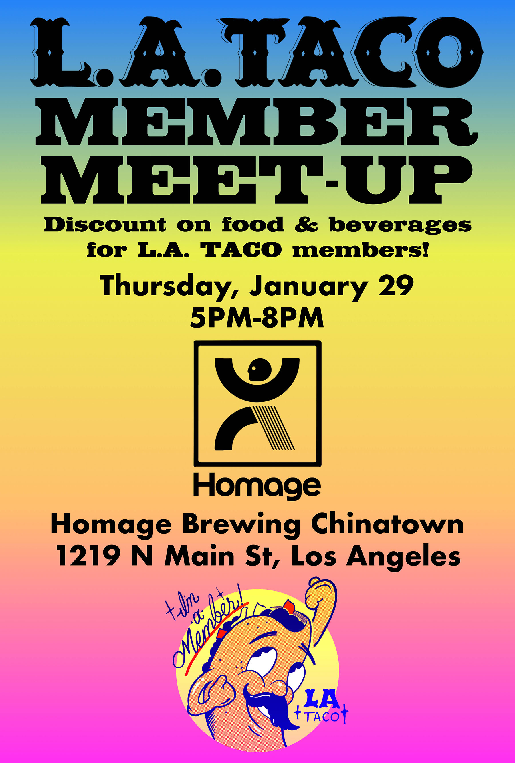 Join L.A. TACO At Homage Brewing, January 29! ~ L.A. TACO