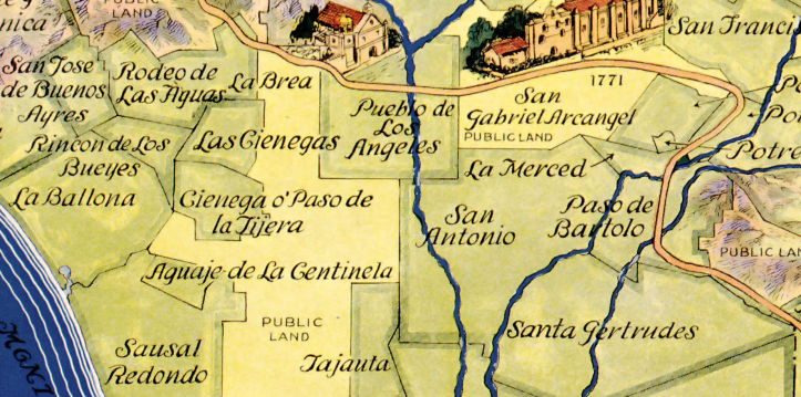 Illustrated Map of the Old Spanish and Mexican Ranchos of Los Angeles ...